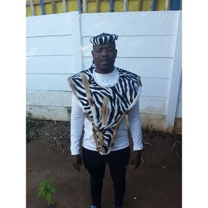 Black and White Zulu Umqhele Mbata Shaka Zulu Ceremony Wedding Attire ...
