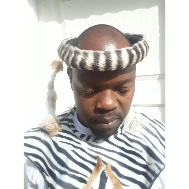 White and Black Zulu Umqhele Mbata Shaka Zulu Ceremony Wedding Attire ...