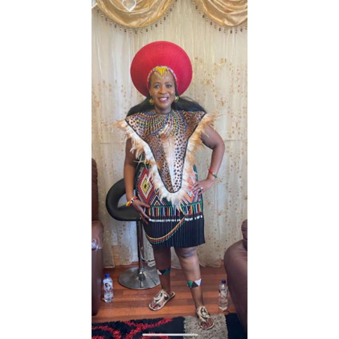 6-in-1 Zulu Traditional Set – Isipango Chest Guard, Beaded Necklace ...