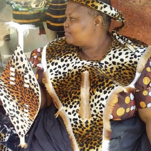 3 Piece Faux Leopard Print Zulu Headband, Mbata Chestguard, and Leopard ...