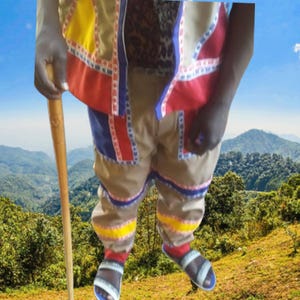 Traditional Umblaselo Zulu Set – Pants, Jacket, Leopard Print Shirt ...