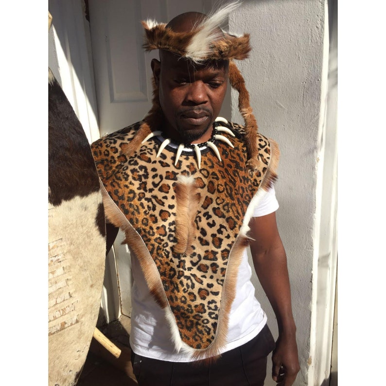 4 in 1 Zulu African Traditional Cultural Shield, African Warrior Hat ...