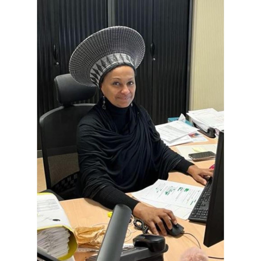 Black and White Large Zulu Hat | African Hat | Isicholo | African ...