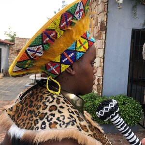 Extra Large Yellow and Brown Zulu Hati Large Zulu Hat african Hat ...