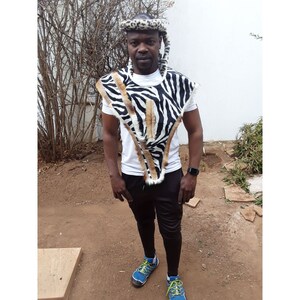 Black and White Zulu Umqhele Mbata Shaka Zulu Ceremony Wedding Attire ...