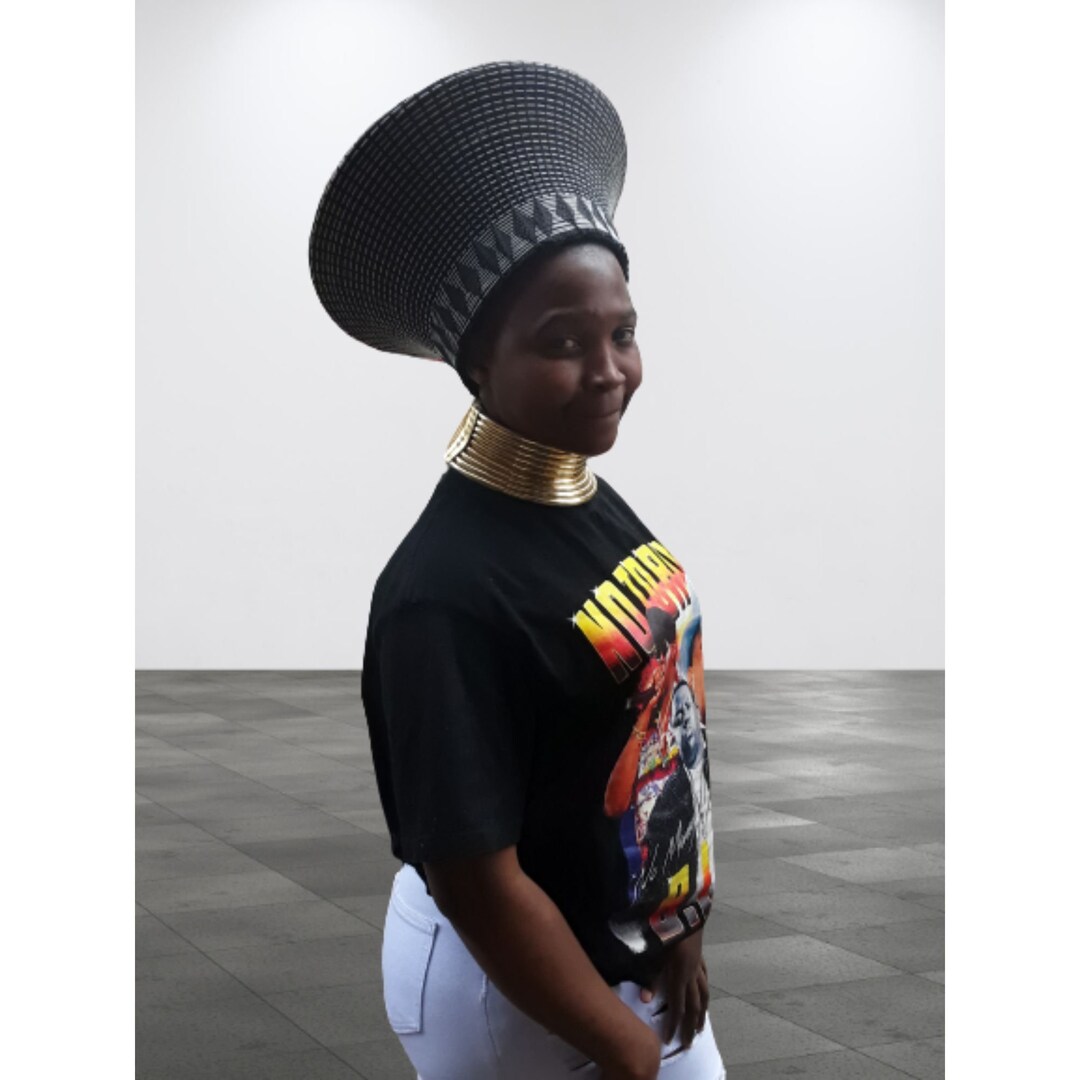 2 in 1 White and Black Zulu Hat | African Hat | Isicholo | African ...