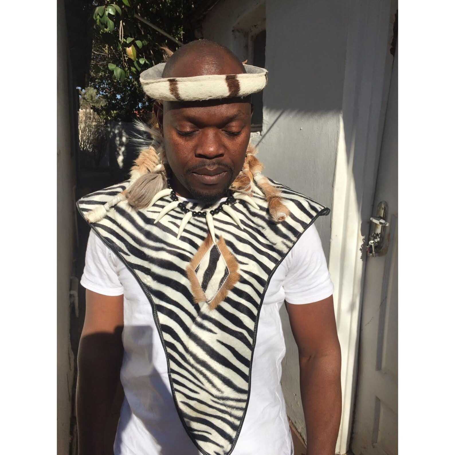 3 in 1 White and Black Zulu Umgexo Umqhele Mbata Shaka Zulu Ceremony ...