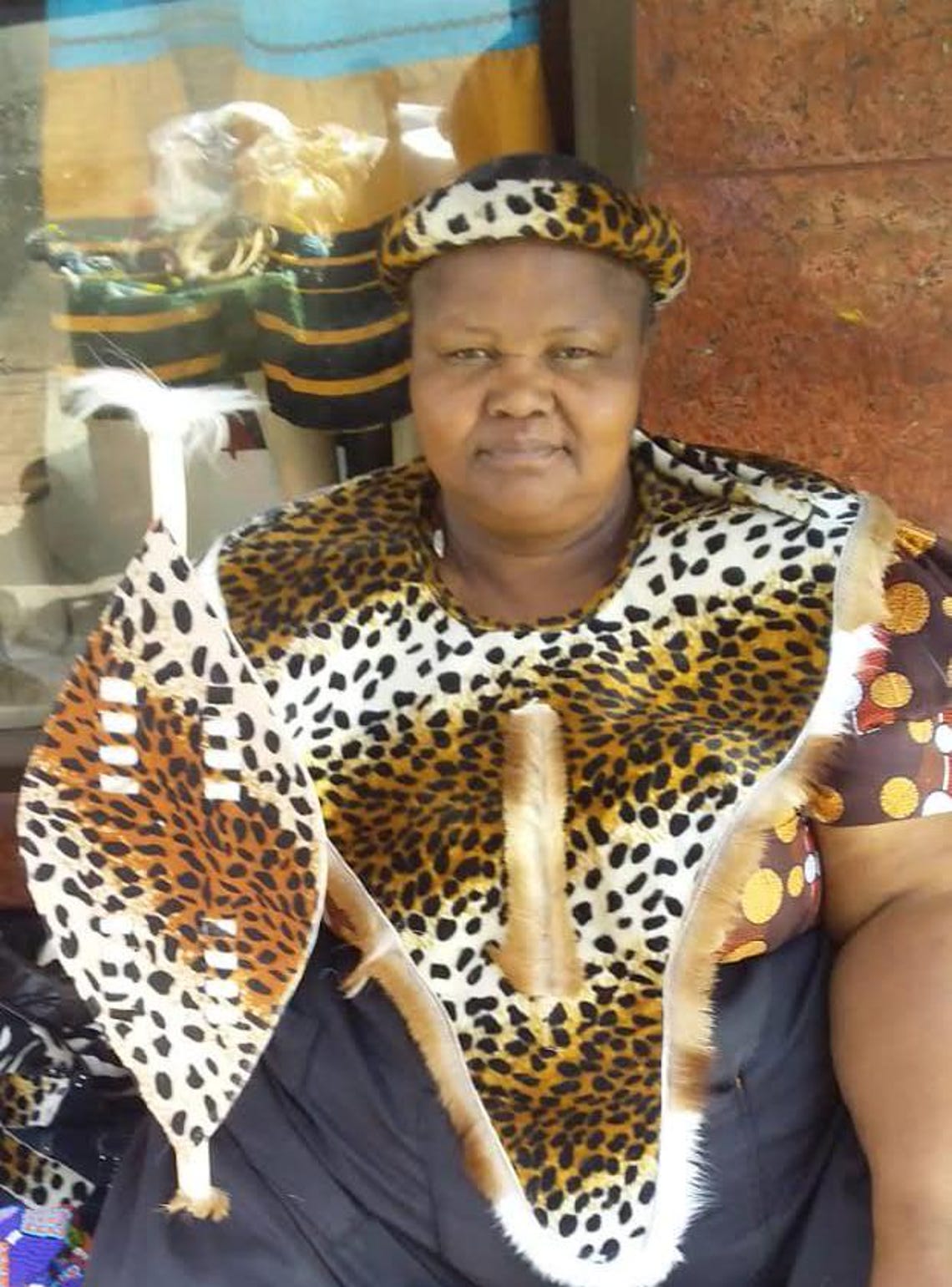 3 Piece Faux Leopard Print Zulu Headband, Mbata Chestguard, and Leopard ...