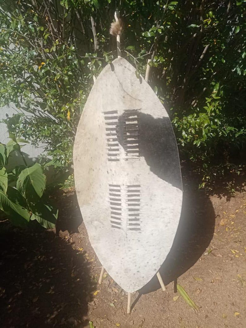 XXL 145cm Black and White Zulu Shield | Traditional African Warrior ...