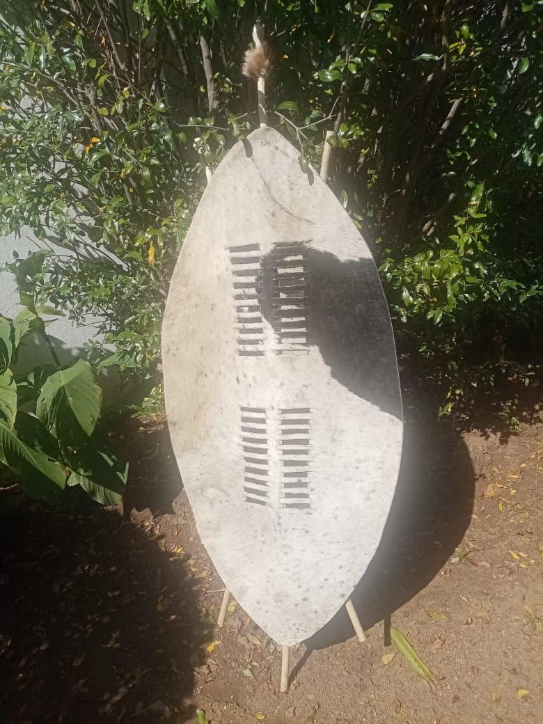 XXL 145cm Black and White Zulu Shield | Traditional African Warrior ...