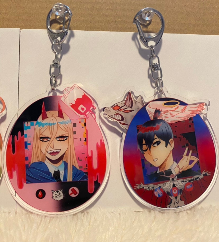 Chainsaw Man Tamagotchi Acrylic Keychain Charms (denji, Power, Aki ...