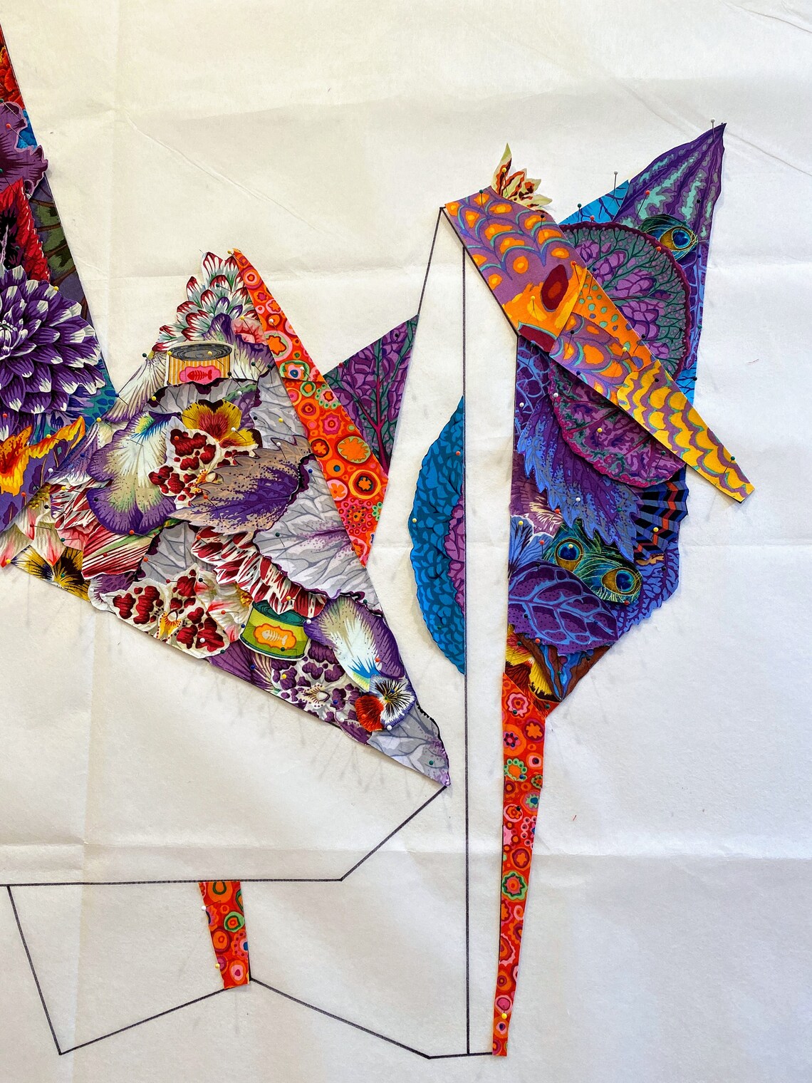 Peace Crane Digital Download Collage Art Quilt Pattern PDF - Etsy