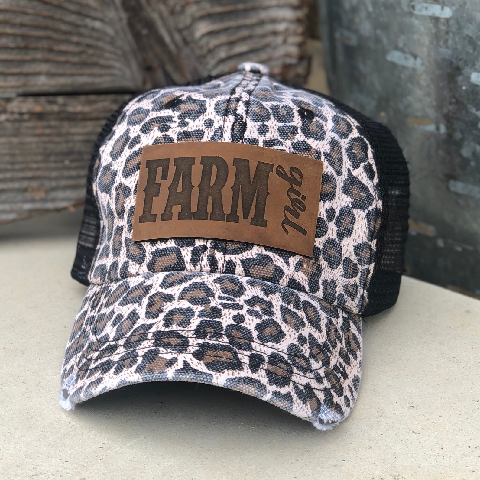 Farm Girl Leather Engraved Hat - Etsy