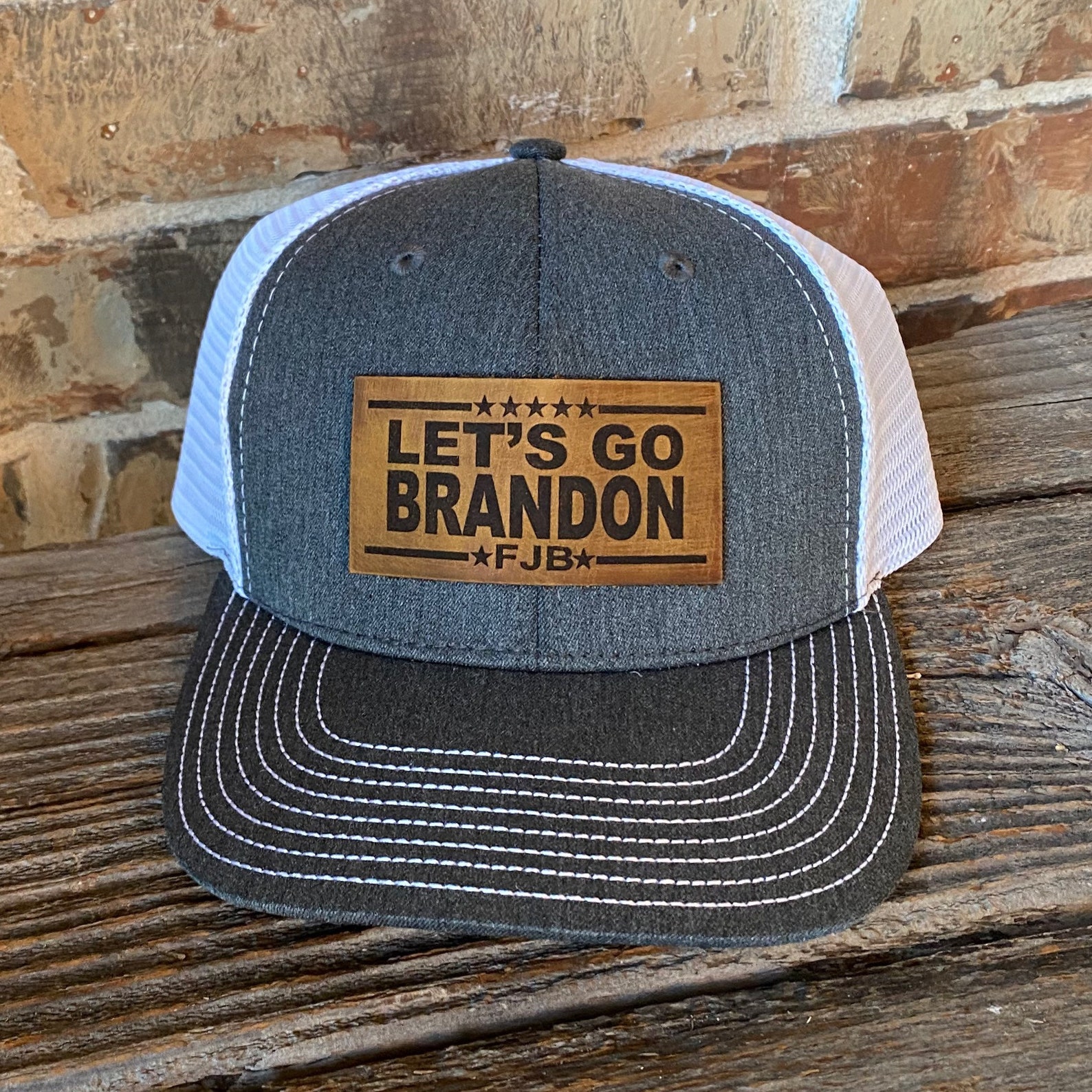 Lets Go Brandon Leather Patch Hat | Etsy