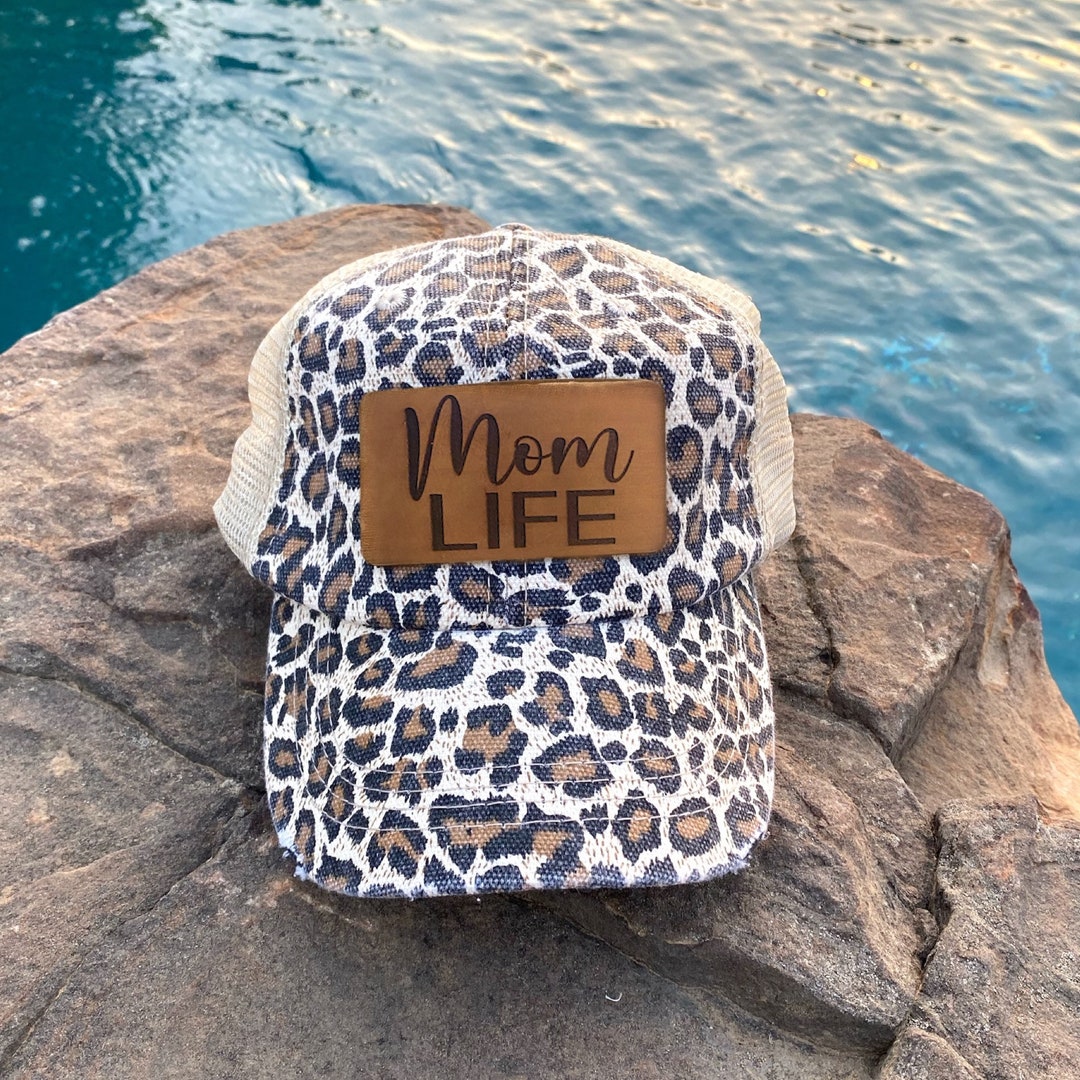 Mom Life Leather Engraved Hat - Etsy