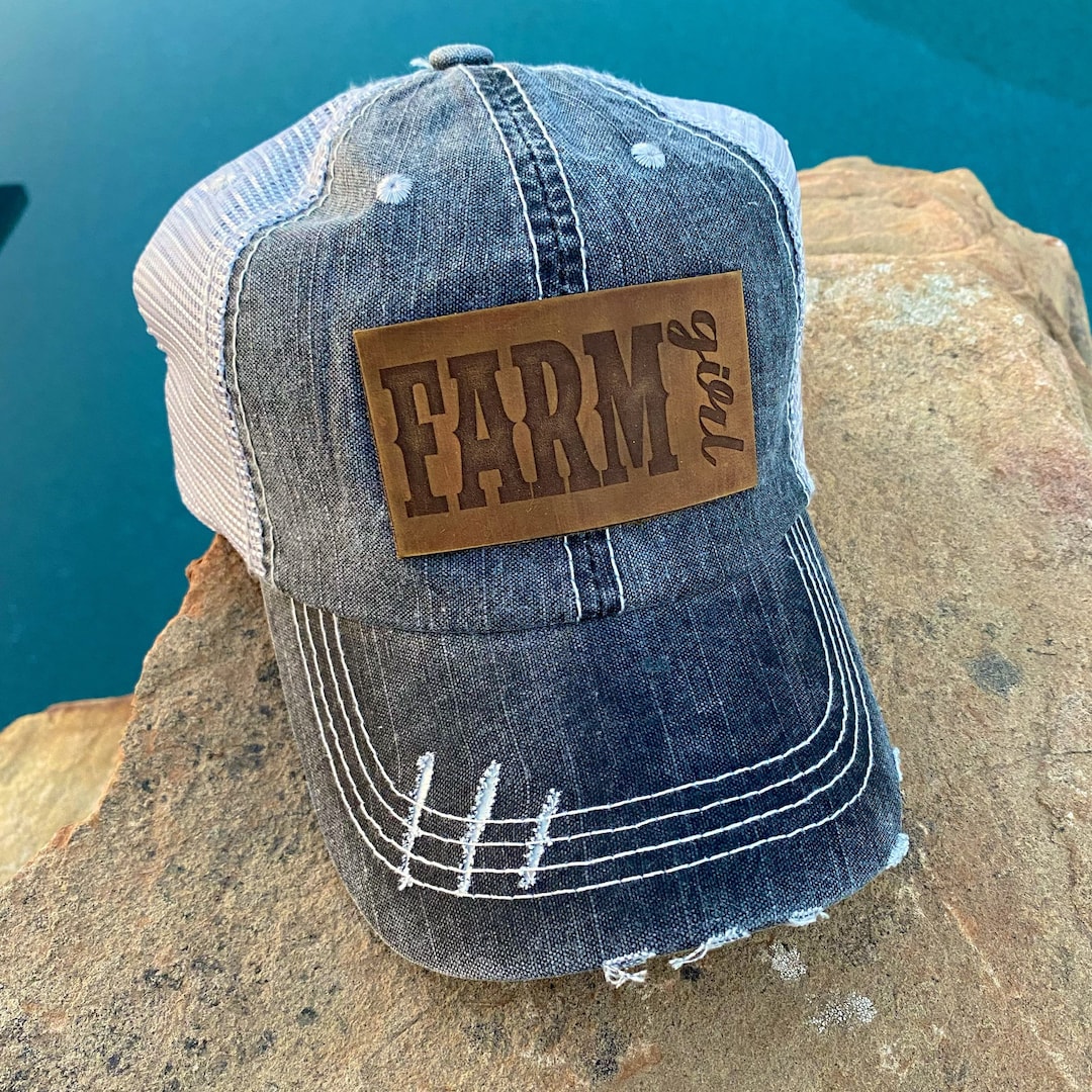 Farm Girl Leather Engraved Hat - Etsy