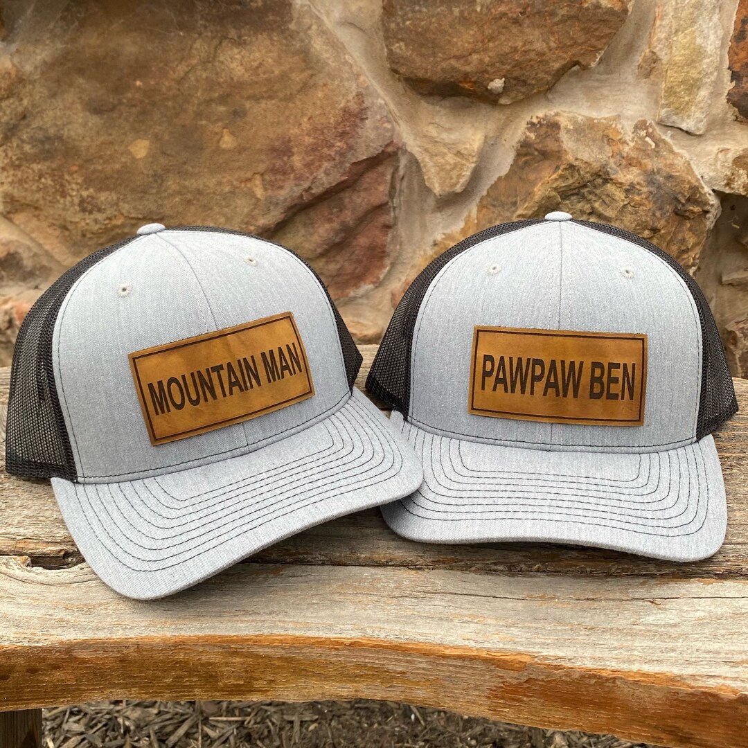 Custom Text Leather Patch Hat - Etsy