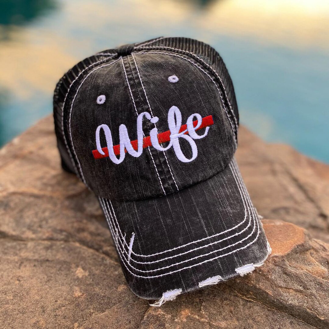 Firefighter Wife Thin Red Line Hat - Etsy