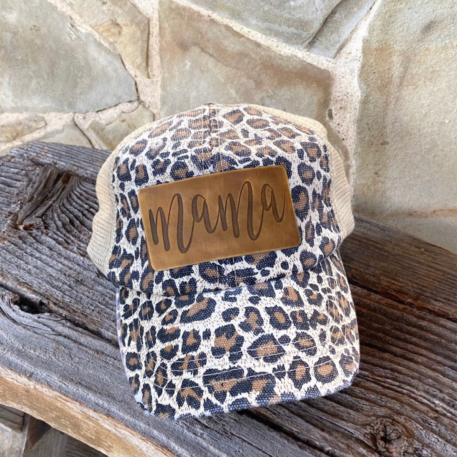 Mama Leather Engraved Hat - Etsy