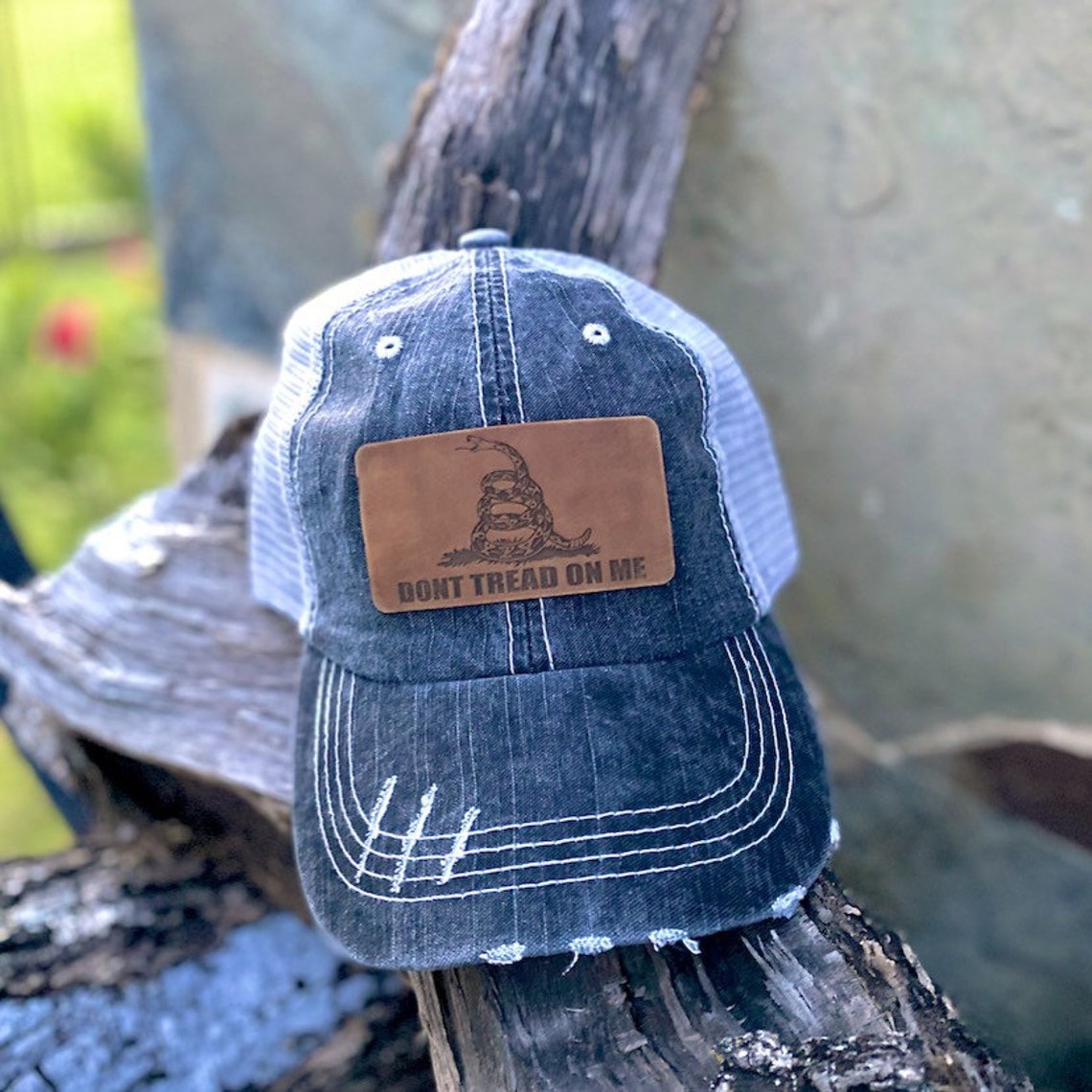 Don’t Tread on Me Leather Engraved Hat - Etsy