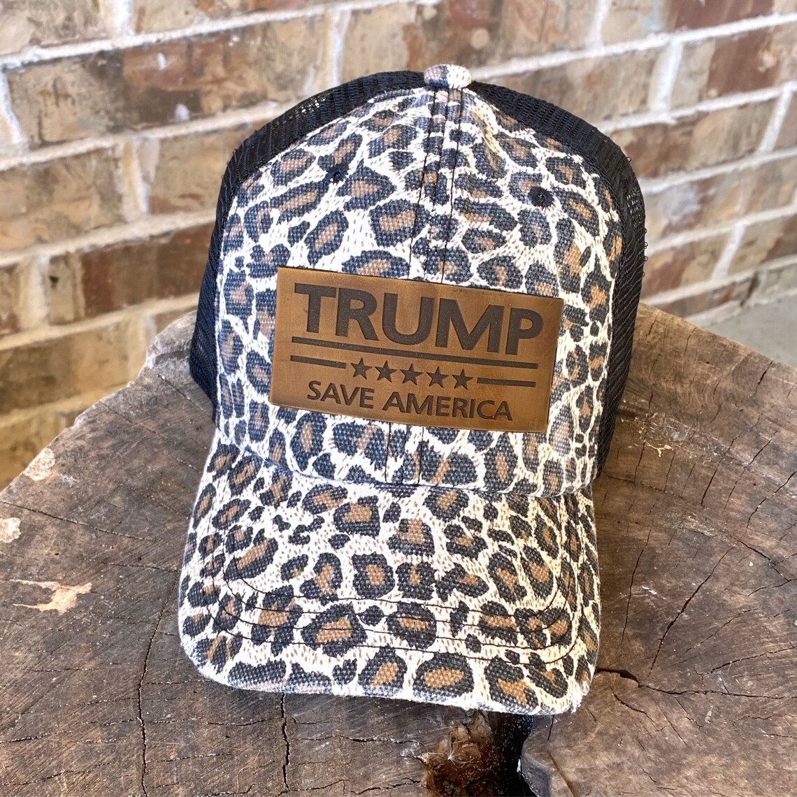 Trump Save America Leather Patch Hat - Etsy