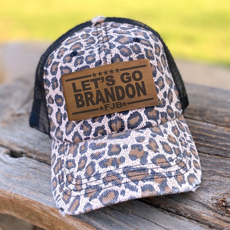 Lets Go Brandon Leather Patch Hat - Etsy