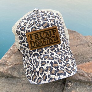 Trump Desantis 2024 Leather Leopard Engraved Hat - Etsy