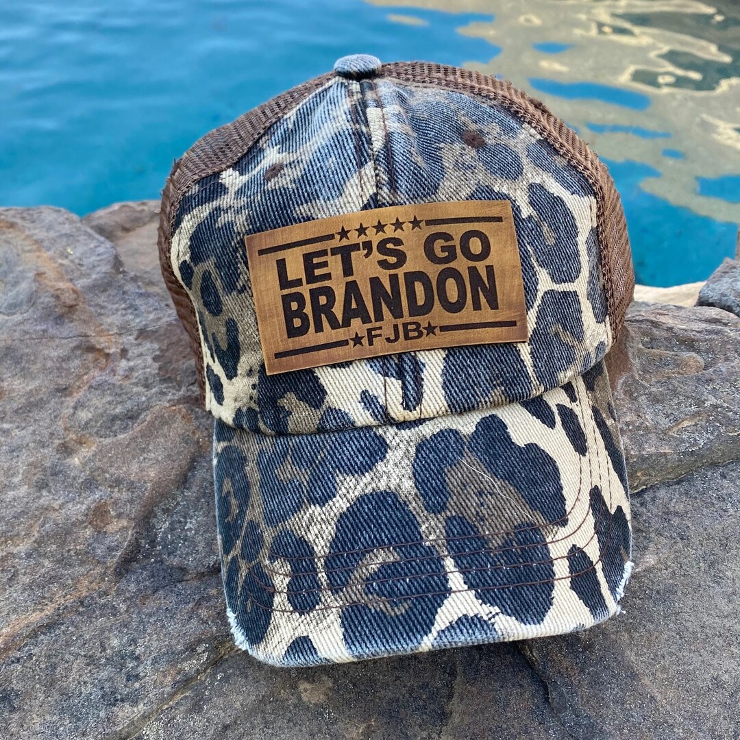 Lets Go Brandon Leather Patch Hat - Etsy