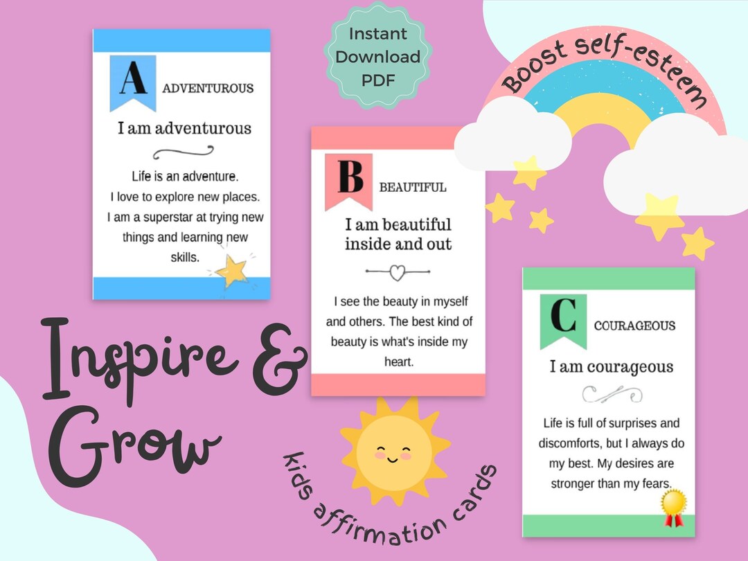 Affirmation Cards for Young Minds Nurturing Confidence and - Etsy