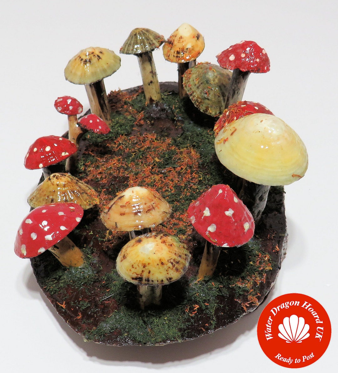 Unique Woodland Limpet Shell and Driftwood Fairy Ring Scene Ornament ...