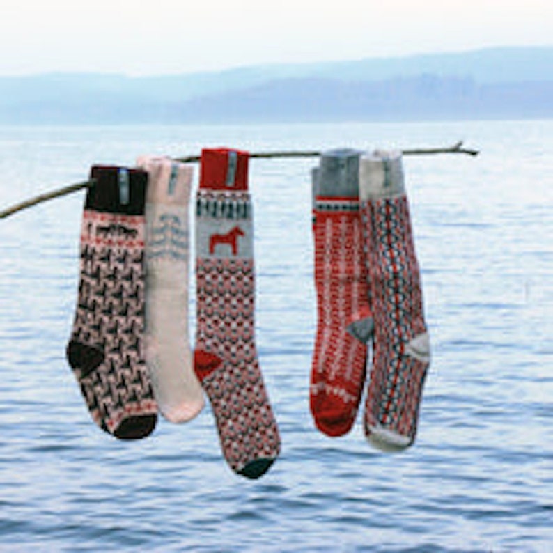 Dalarna Pattern Swedish Socks Ojbro Vantfabrick - Etsy