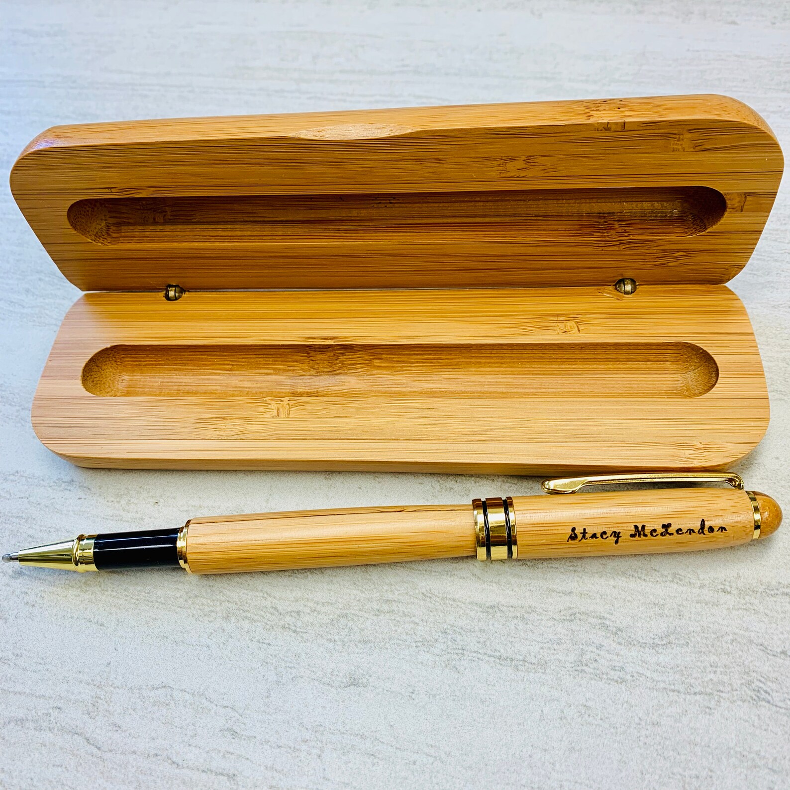 Wood Pen Set, Monogrammed Pen Set, Engraved Pen Case, Personalized Pen ...