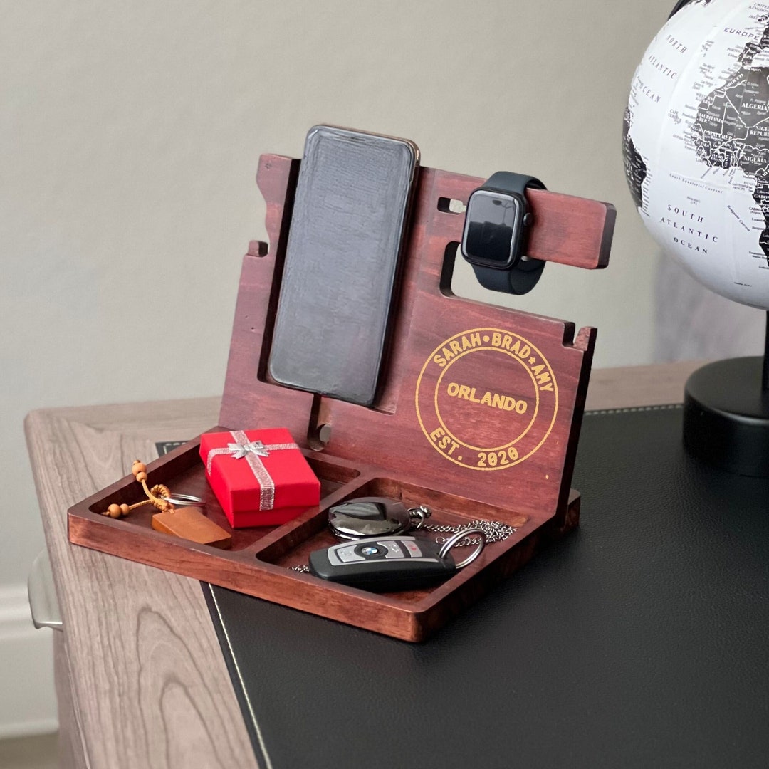 Personalized Docking Station Wedding Gift, Customize Your Wood Gift ...