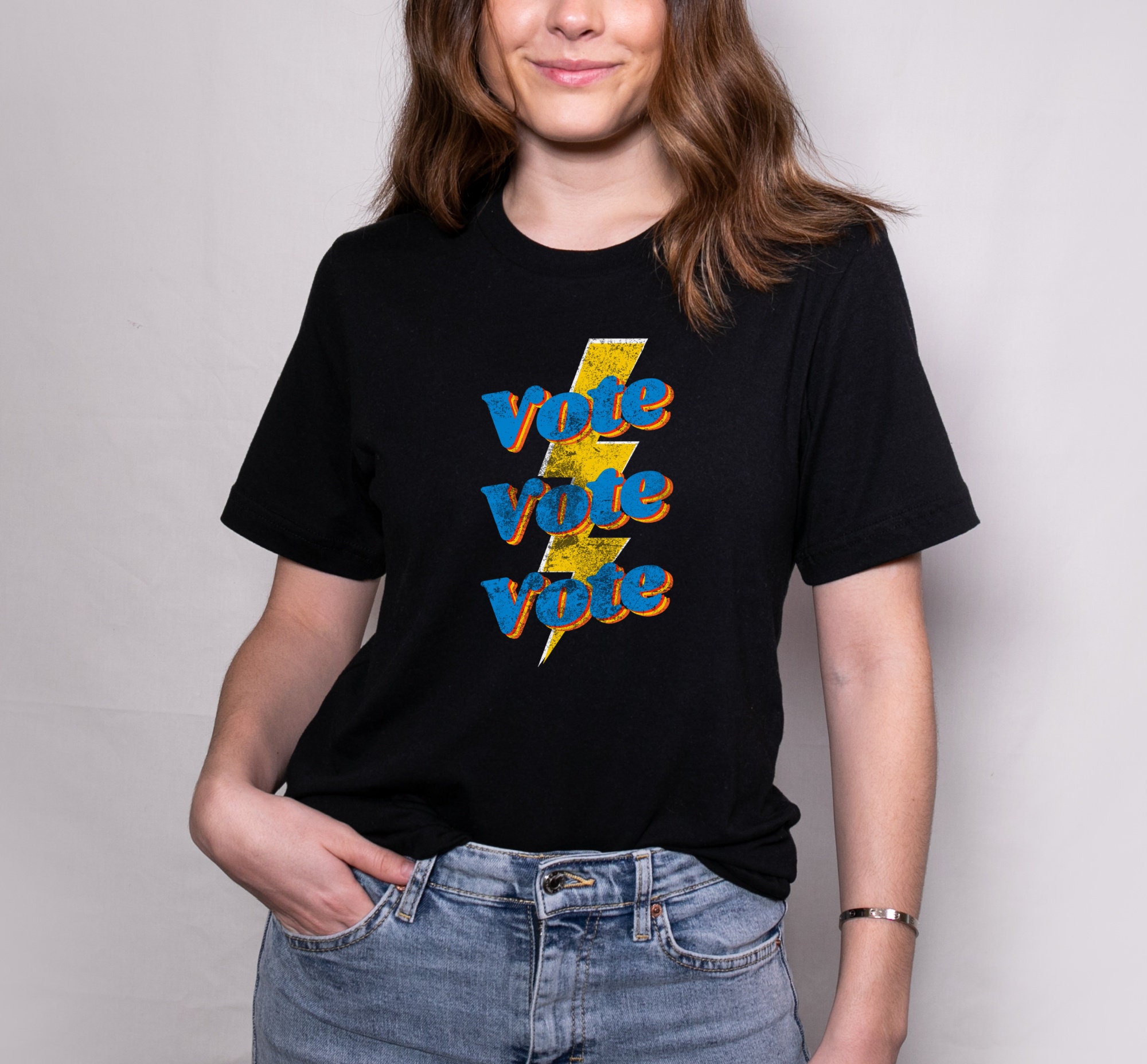 Vote Shirt, Vote Graphic Tee, Cool Election Shirt, Lightning Bolt Voter ...