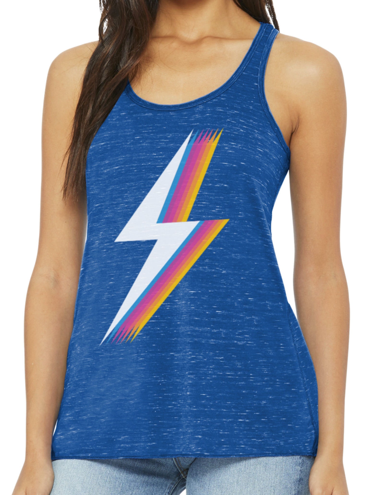 Lightning Bolt Racerback Tank, Womens Graphic Tank, 70s Retro Tank ...
