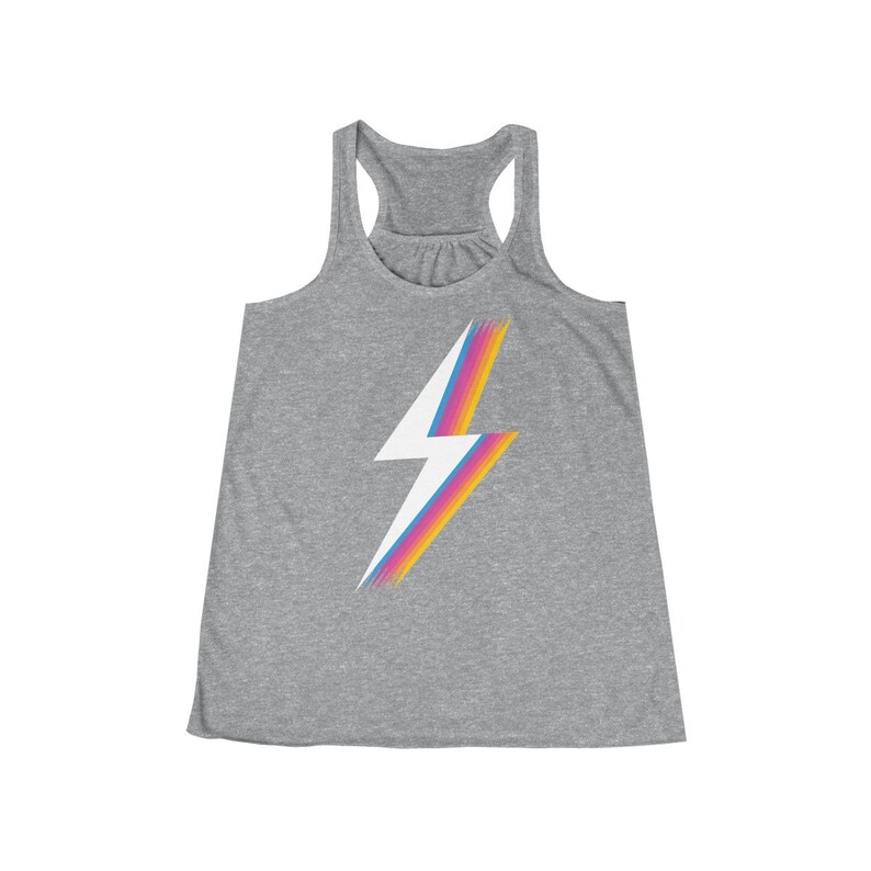 Lightning Bolt Racerback Tank, Womens Graphic Tank, 70s Retro Tank ...