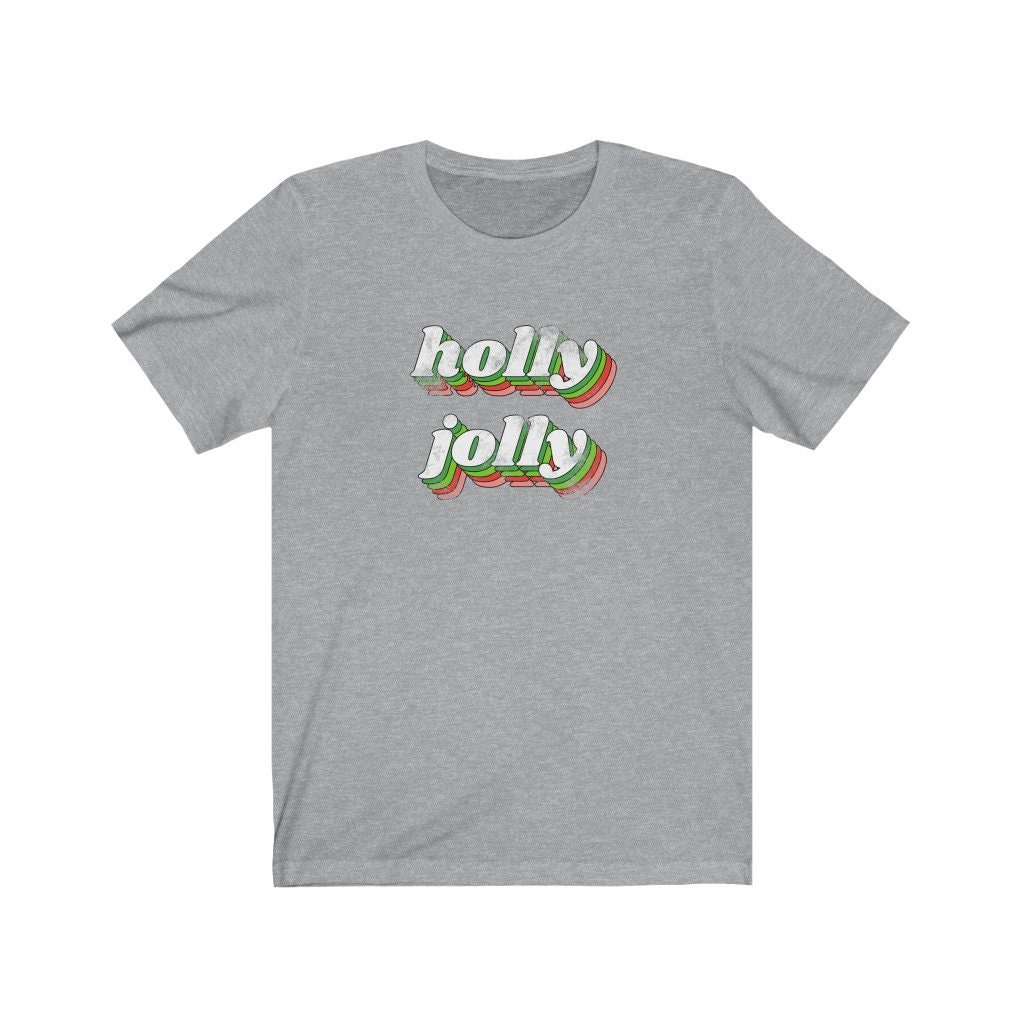 Retro Christmas Shirts, Holly Jolly Shirt, Christmas Graphic Tee ...