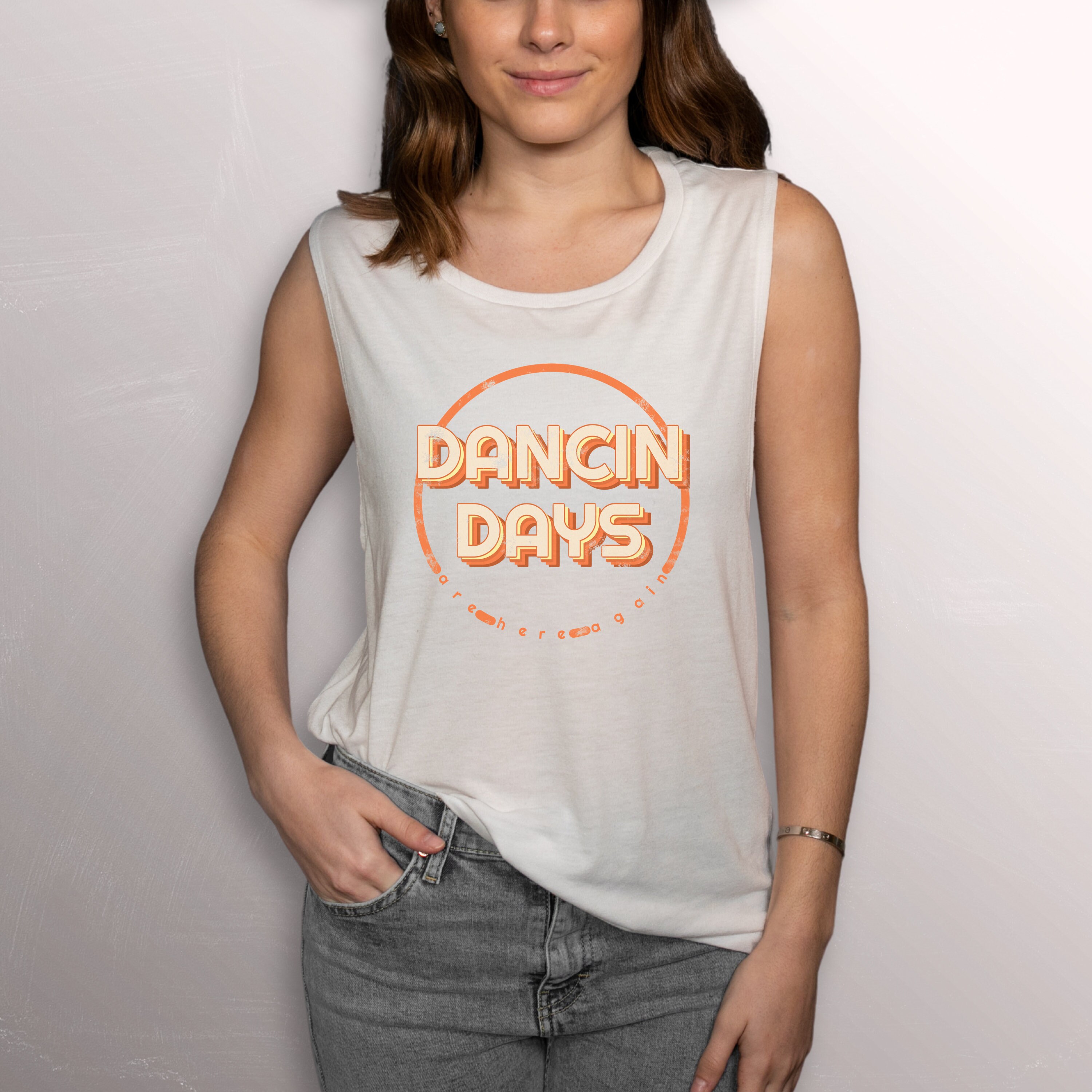 Retro Graphic Tank for Women, Dancing Days Muscle Tank, 70s Boho Tank ...
