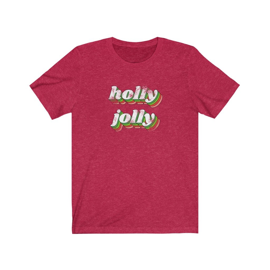 Retro Christmas Shirts, Holly Jolly Shirt, Christmas Graphic Tee ...