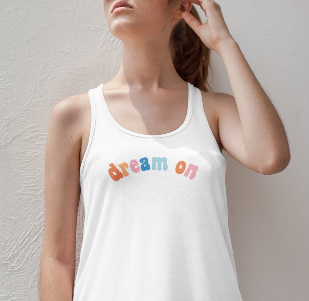 Dream on Retro Tank, Womens Graphic Tank Top, Boho Tanks, Vintage ...