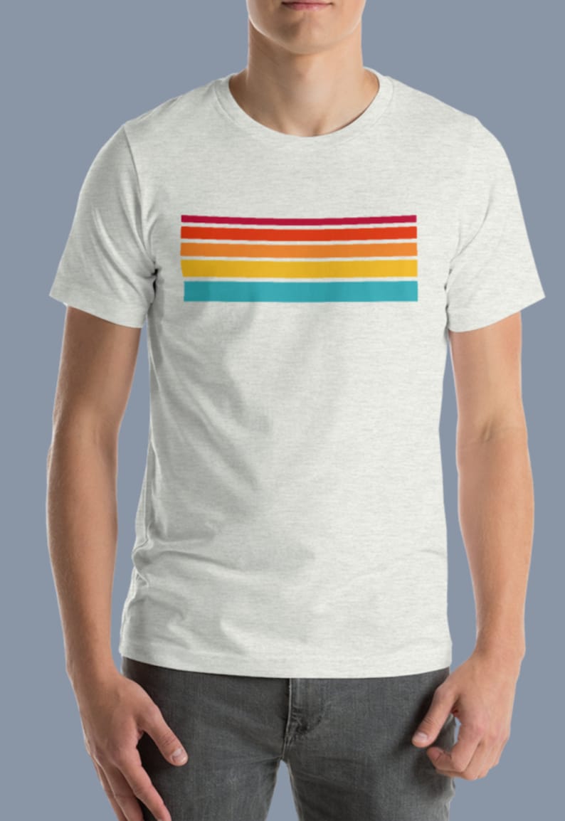 Retro Striped Tshirt Vintage Graphic Tee 70s Retro Tshirt | Etsy