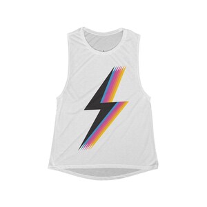 Lightning Bolt Tank, Womens Tank, Retro Graphic Tank, Muscle Tank ...