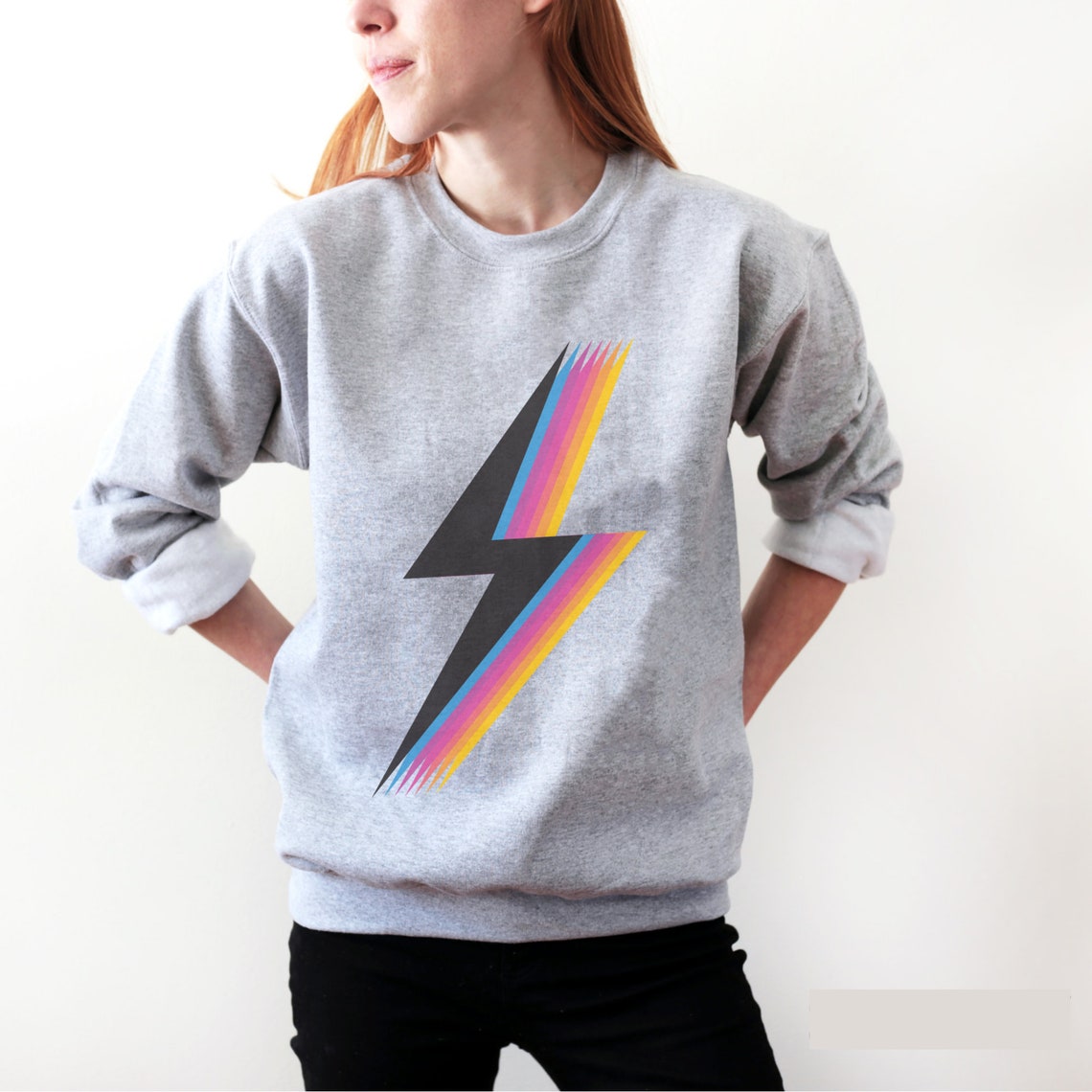 Lightning Bolt Sweatshirt, Womens Sweatshirt, Graphic Sweatshirts ...