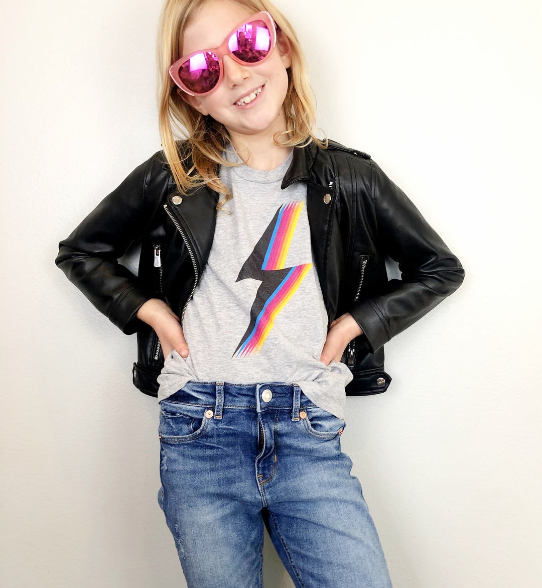 Kids Lightning Bolt Tshirt, Cool Kids Shirt, Graphic Tee for Kids, 80s ...