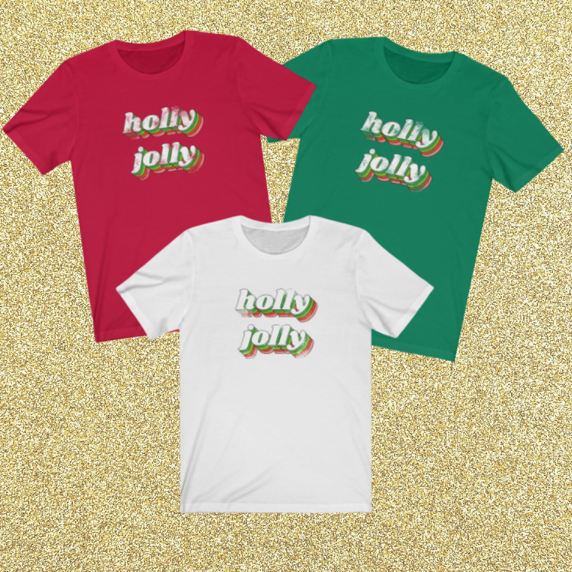Retro Christmas Shirts Holly Jolly Shirt Christmas Graphic | Etsy