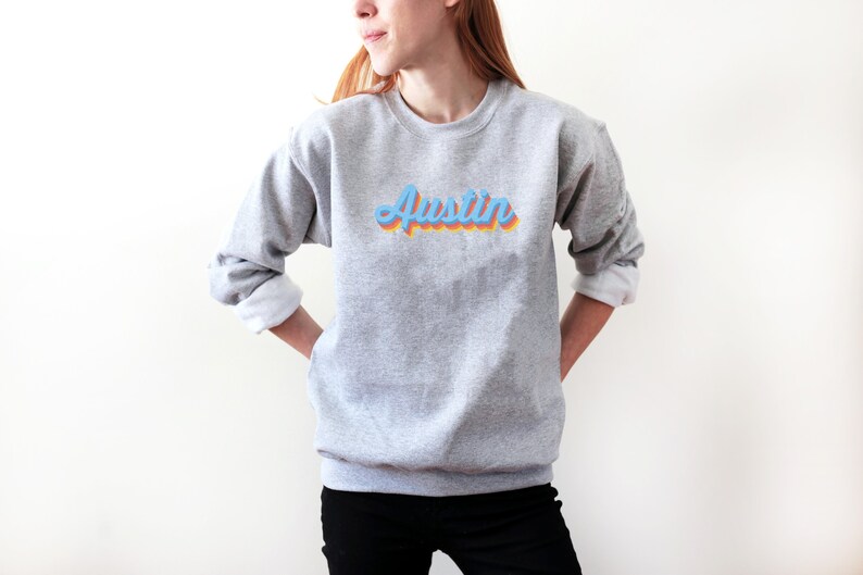 Austin Sweatshirt Retro Graphic Texas Sweatshirt Austin TX - Etsy