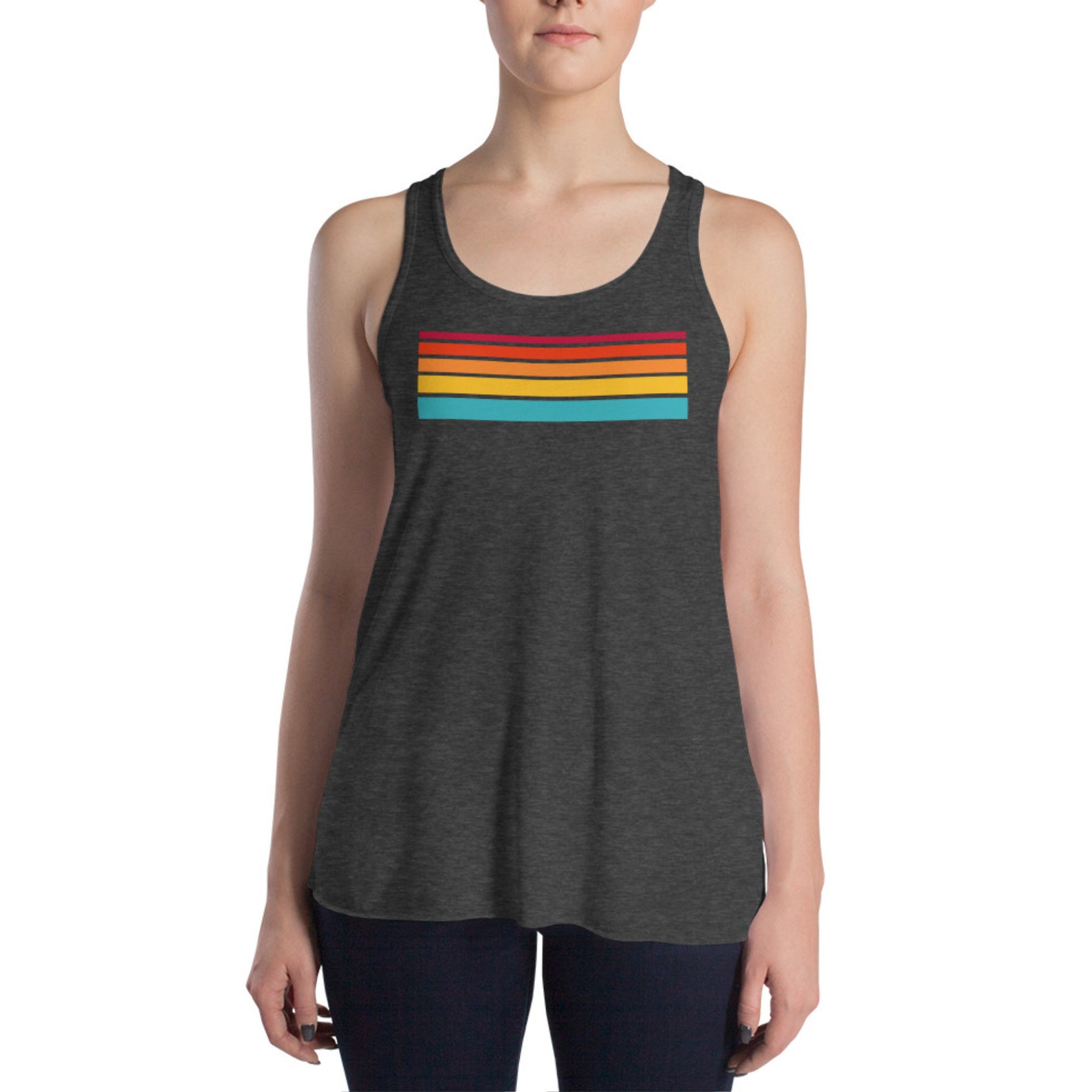 Retro Striped Tank 70s Style Tank Top Womens Graphic Tanks - Etsy