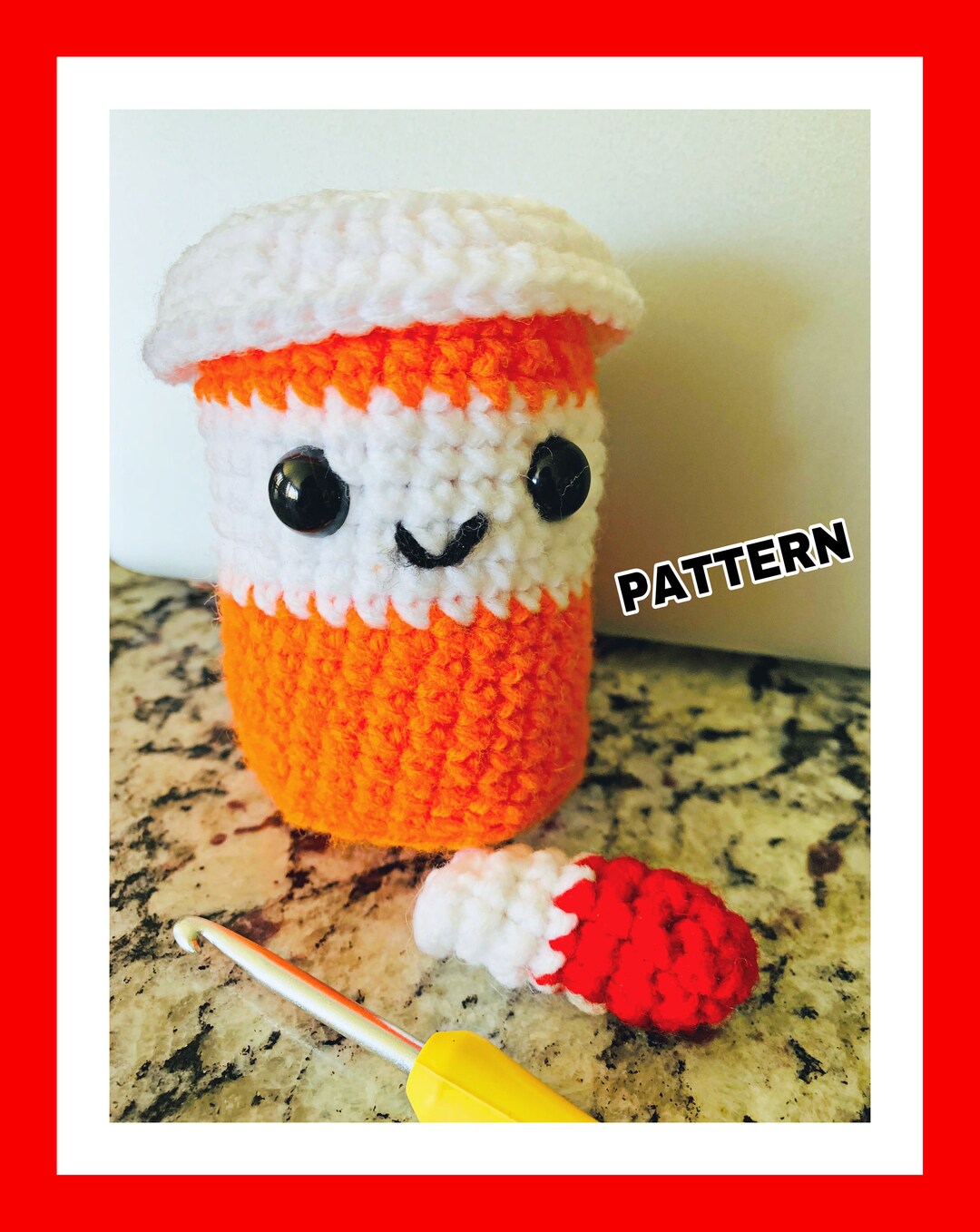 Happy Lil' Pill Bottle Crochet Amigurumi PATTERN PDF - Etsy