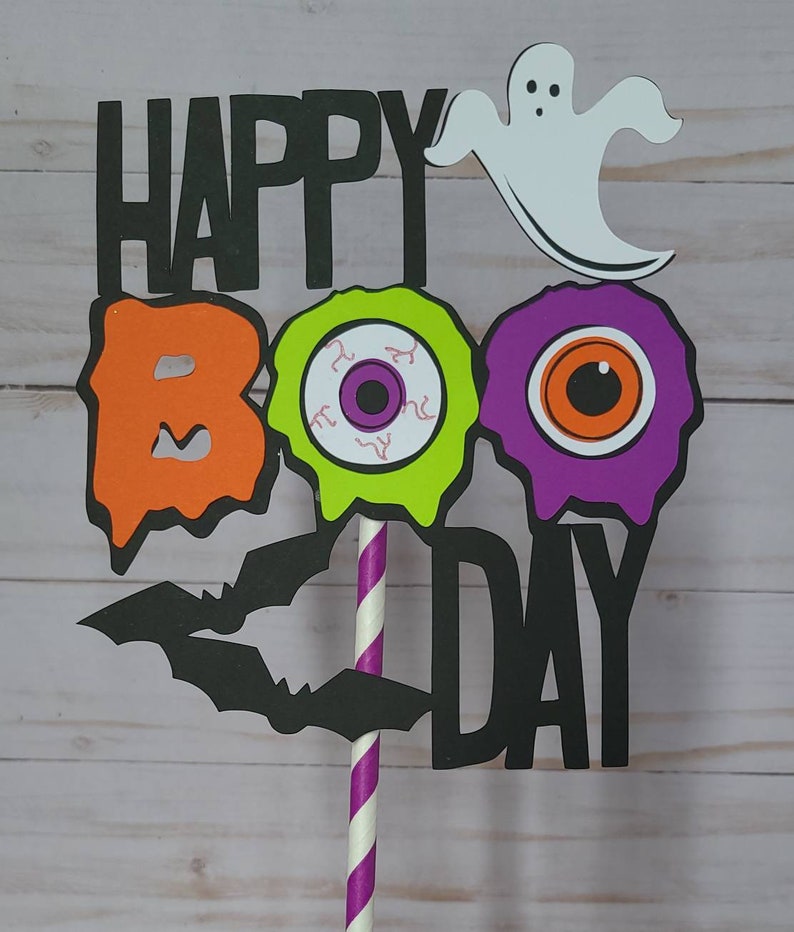 Happy BOO Day Cake Topper Halloween Birthday Table - Etsy