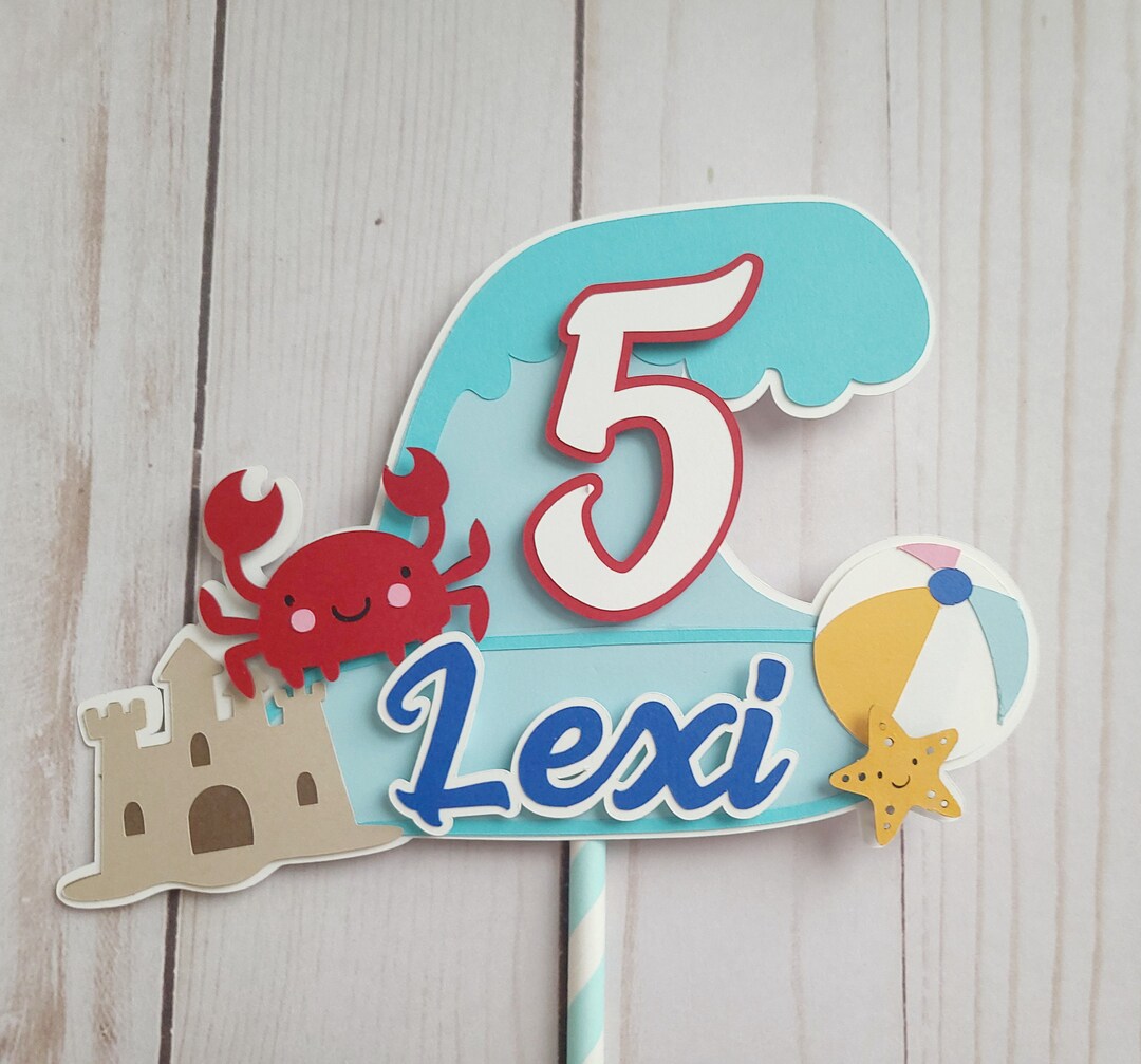 Summer | Crab | Beach Cake Topper | Table Centerpieces - Etsy